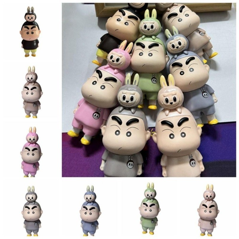Labubu X Crayon Shin-Chan 14 ซม. โมเดลของเล่นตุ๊กตาตกแต่งของขวัญ ...