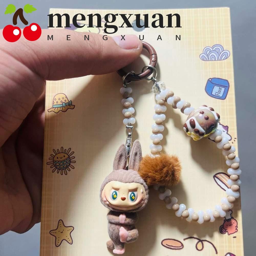Mengxuan Flocking Labubu Key Ring, จี้ซิลิกาเจล Lazy Yoga Labubu Doll ...