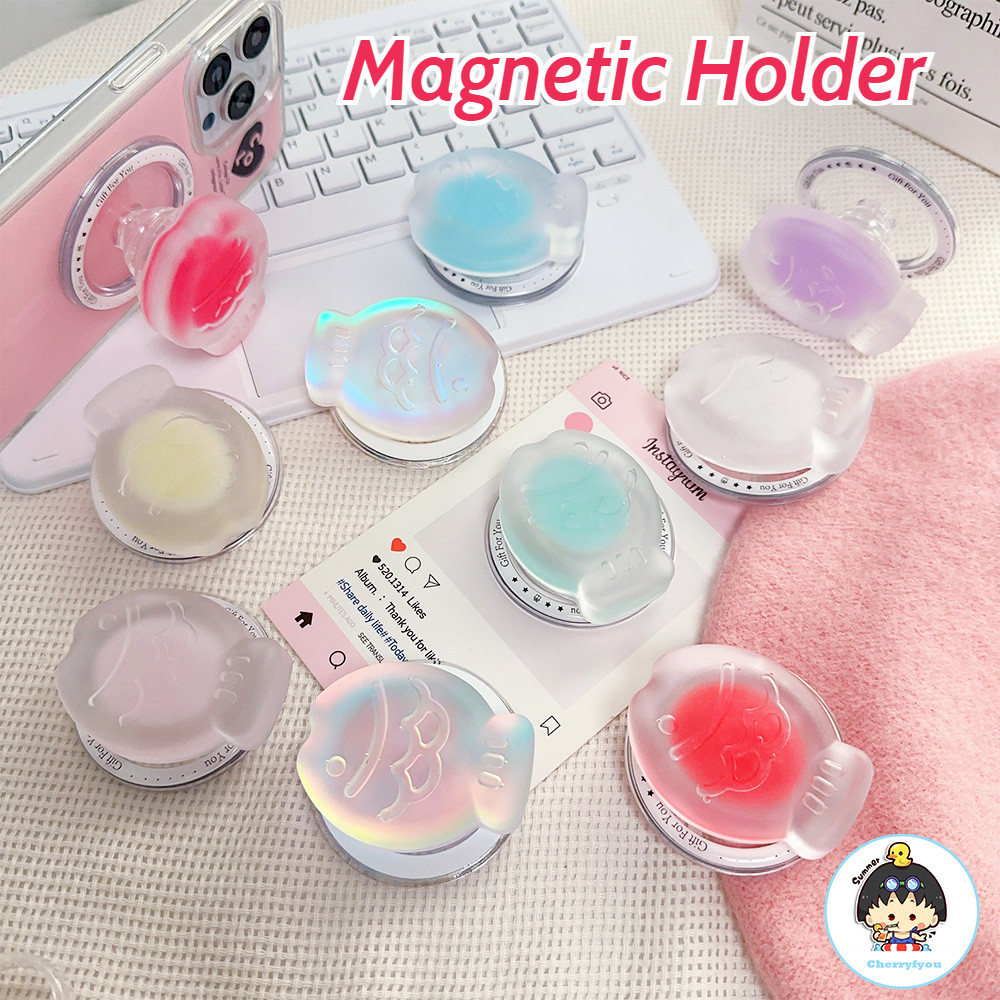 แฟชั่นเลเซอร์ Snapper Burn โปร่งแสง Matte Magnetic โทรศัพท์ Griptok Grip Tok Stand สําหรับ ...