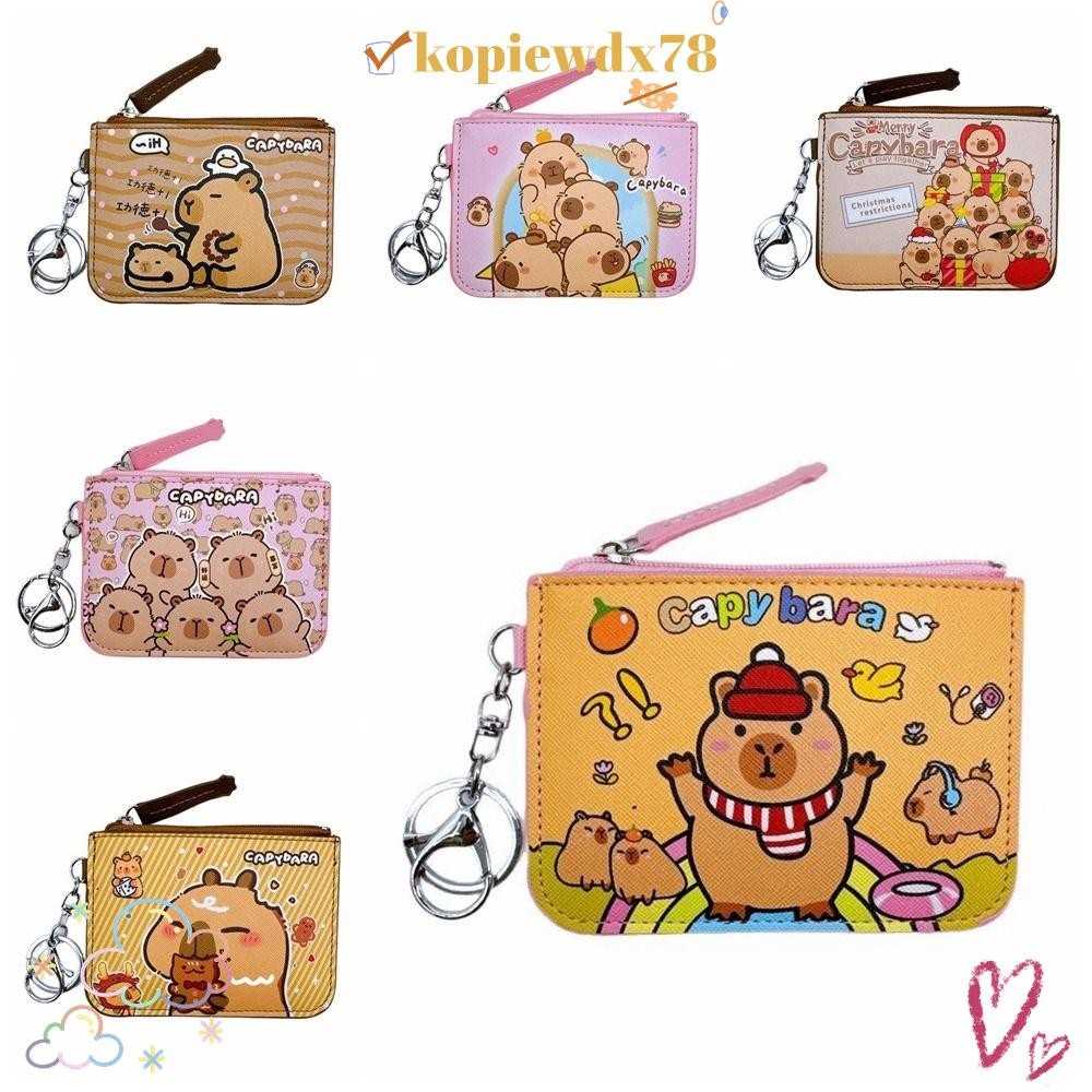 Kopiewdx78 ที่ใส่บัตร Capybara, PU พร้อมกระเป๋าใส่เหรียญแหวนกุญแจ, กระเป๋าสตางค์การ์ตูนโลหะ ...
