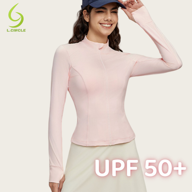 [L. วงกลม] เสื้อกีฬาโยคะป้องกันแสงแดด UPF 50 Cool Slimming Long Sleeve ...
