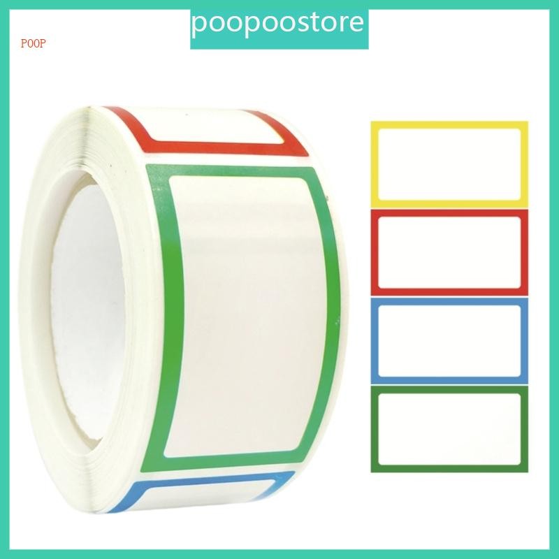 Poop 250 ชิ้นที่มีสีสัน Border ชื่อป้ายกาวชื่อสติกเกอร์ 1 77x1 นิ้วป้าย ...