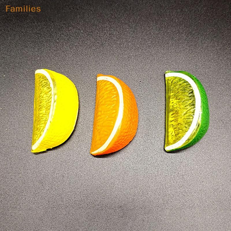 ครอบครัว> 3pcsSimulation Lemon Block Props ผลไม้ปลอมชิ้นพลาสติก ...