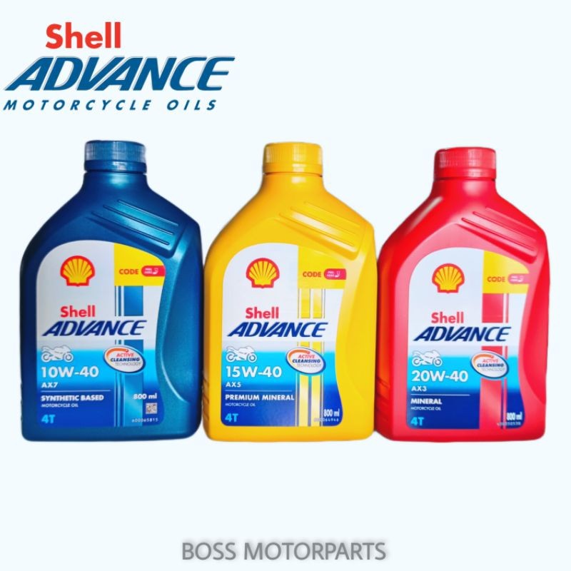 น้ำมันเครื่องมอเตอร์ไซค์ Shell Advance AX7 SCOOTER 4AT 10W-40 เกียร์ออ ...