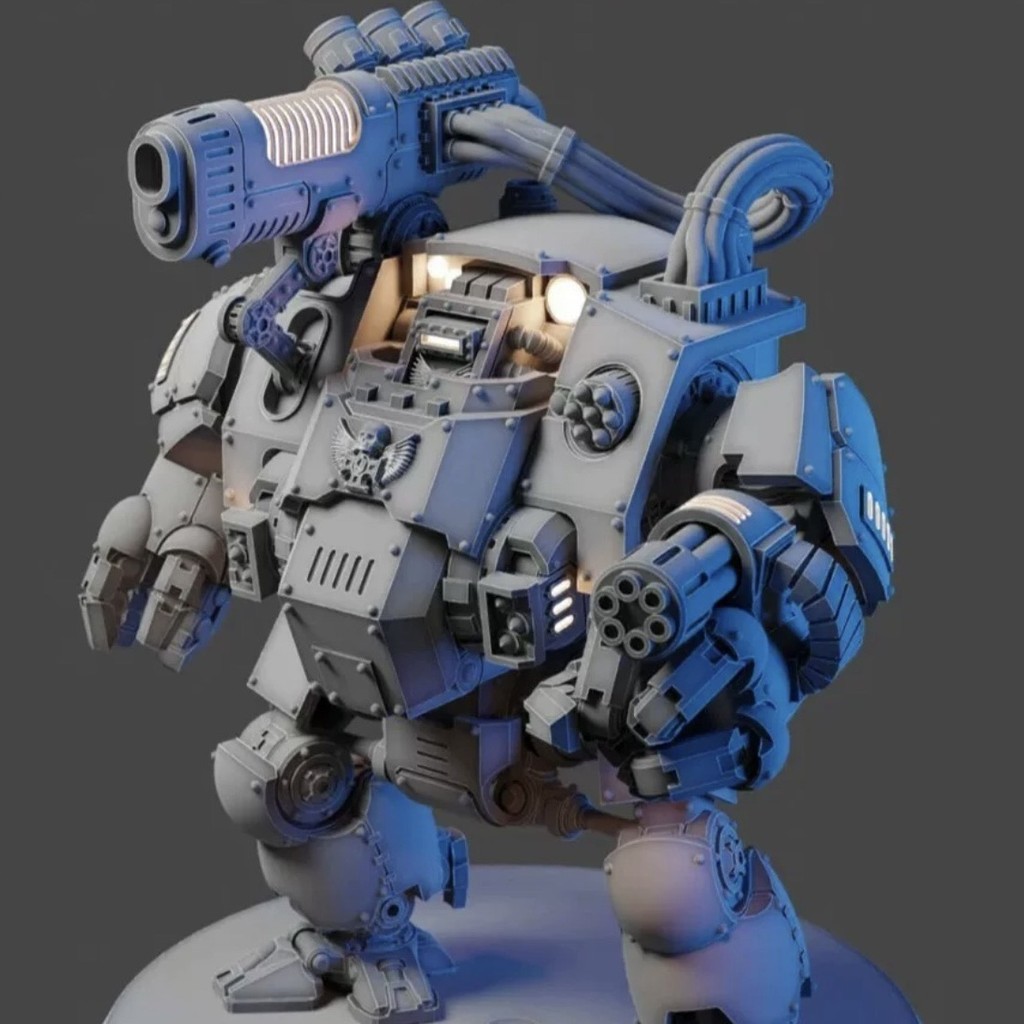 โมเดลเรซินพิมพ์ Warhammer 40K Dark Source Redemption Dreadnought Mecha ...