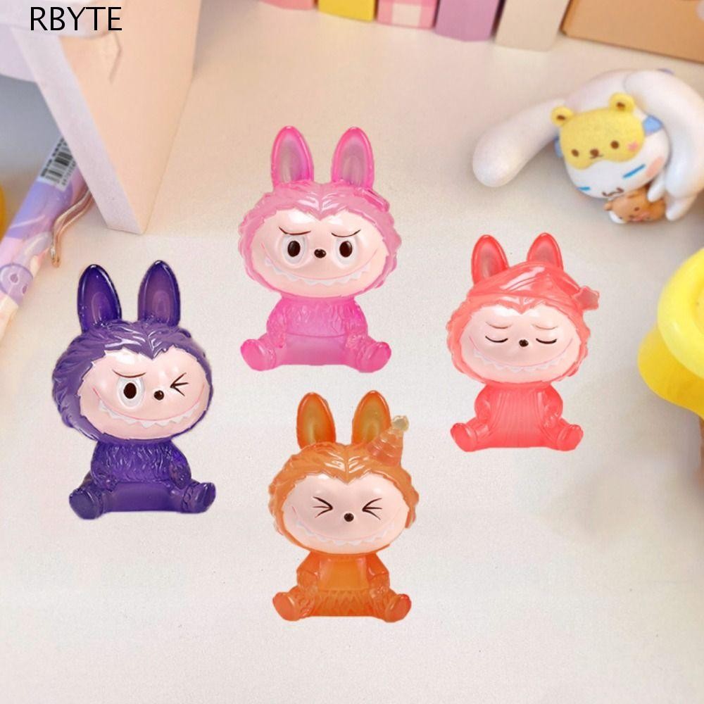 RBYTE Candy Color Labubu ตุ๊กตา, Noctilucent Luminous การ์ตูนเรซิ่น ...