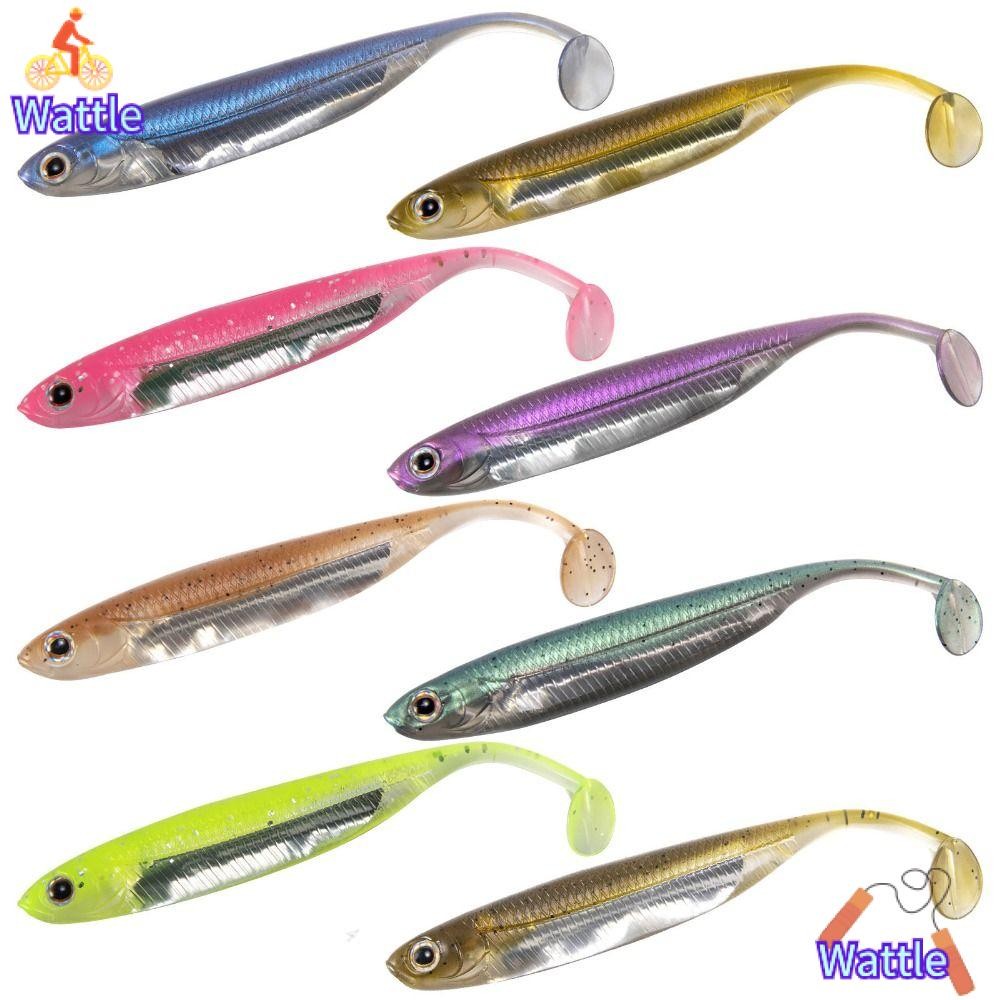 WATTLE 5PCS Fishing Jig Lure,ซิลิโคน 10 ซม.ตกปลาเหยื่ออ่อน,สดใส 8 สี ...