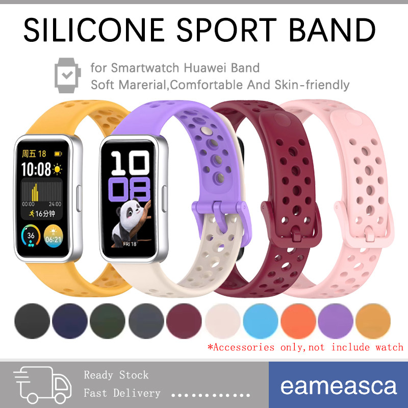 สายซิลิโคนสปอร์ตนุ่ม for Huawei Band 10 9 8 NFC เปลี่ยนสายรัดข้อมือสร้อยข้อมือยาง for Smartwatch ...