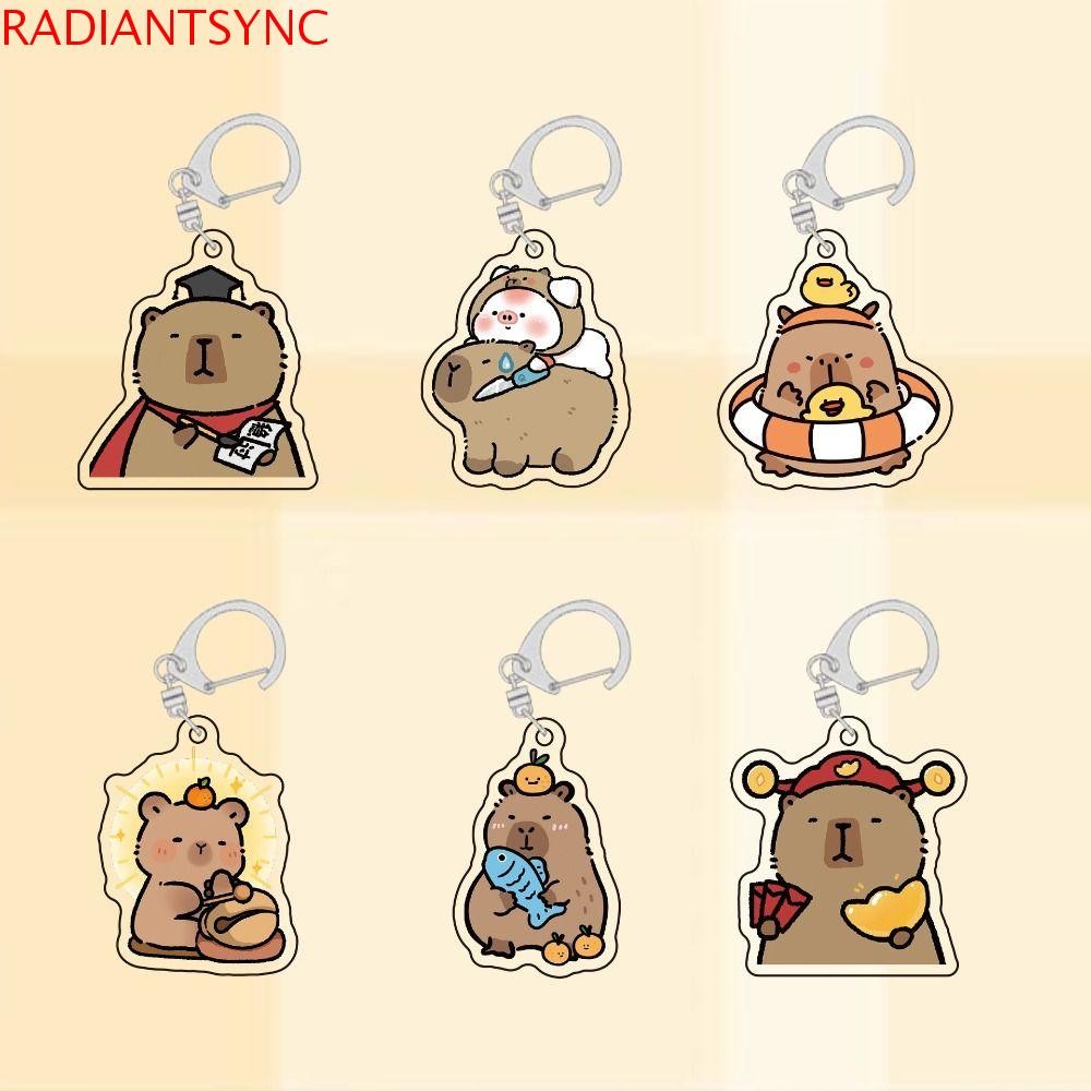Radiantsync Capybara พวงกุญแจ, อะคริลิค Creative Capibara กระเป๋าแขวน, แฟชั่น Capybara ลูกสุนัข ...