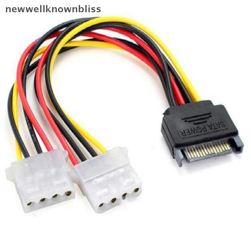 Newwellknownbliss 15Pin SATA ชายคู่ 4 พิน molex หญิง ide hdd power ...