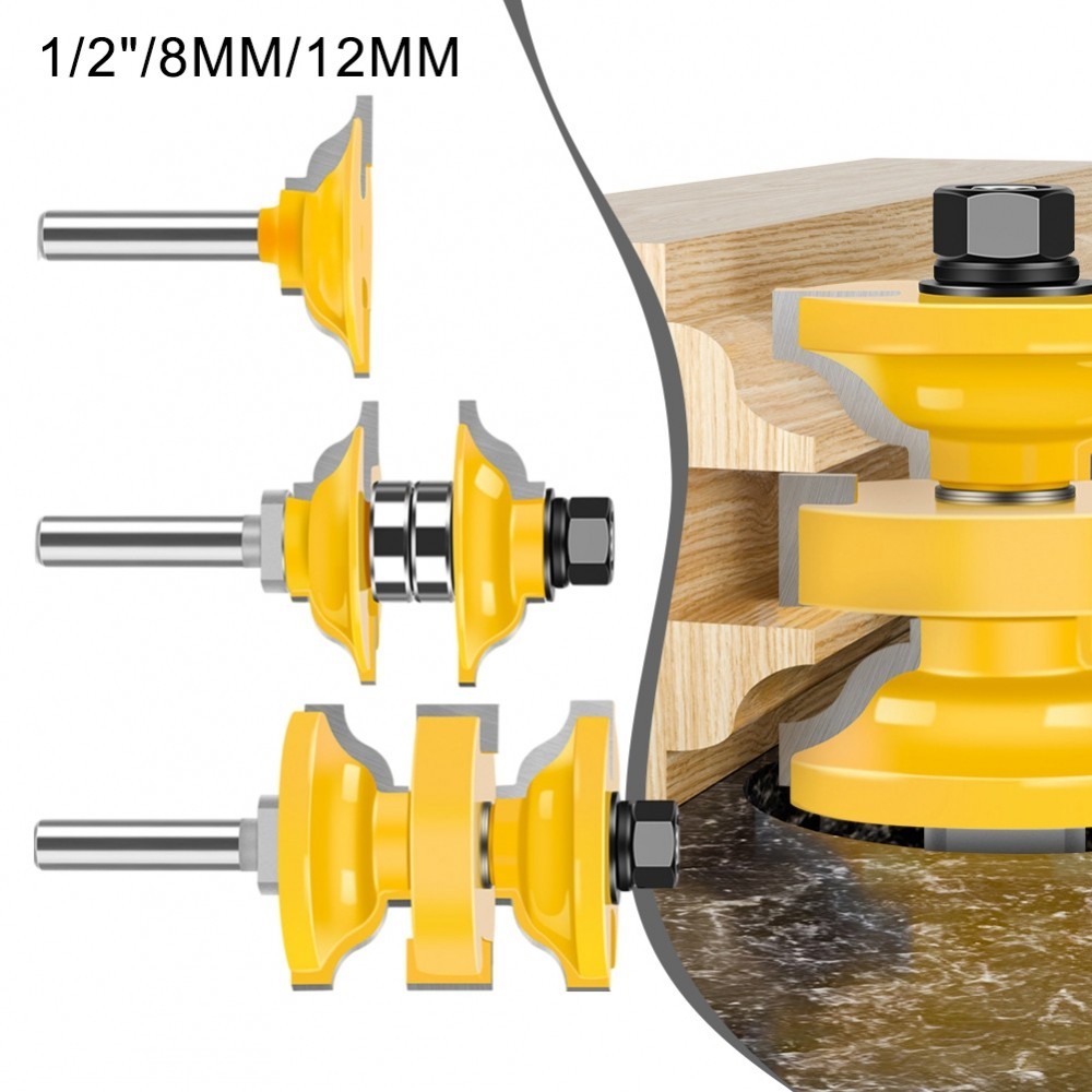 【AMANDA】Professional Router Bit Set of 3 for Interior Mortise Door ...