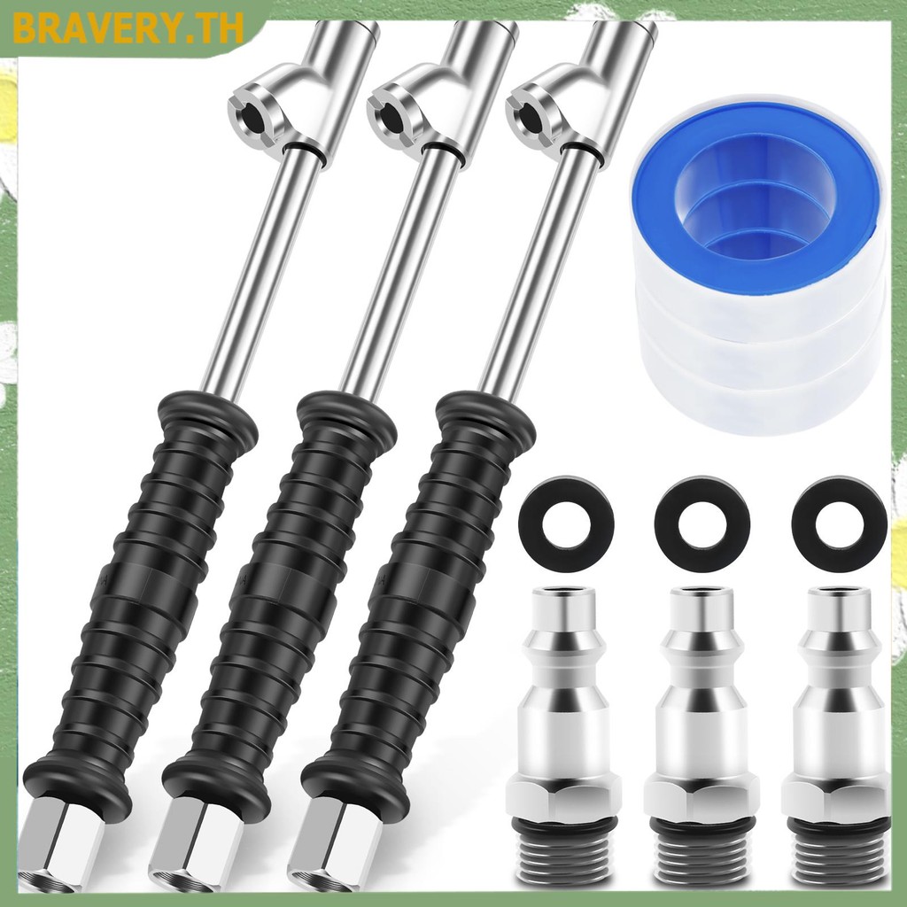 3 ชิ้นสองหัว Air Chuck 9.4 นิ้วกึ่งรถบรรทุก Air Chuck 1/4 นิ้ว NPT ขยาย ...