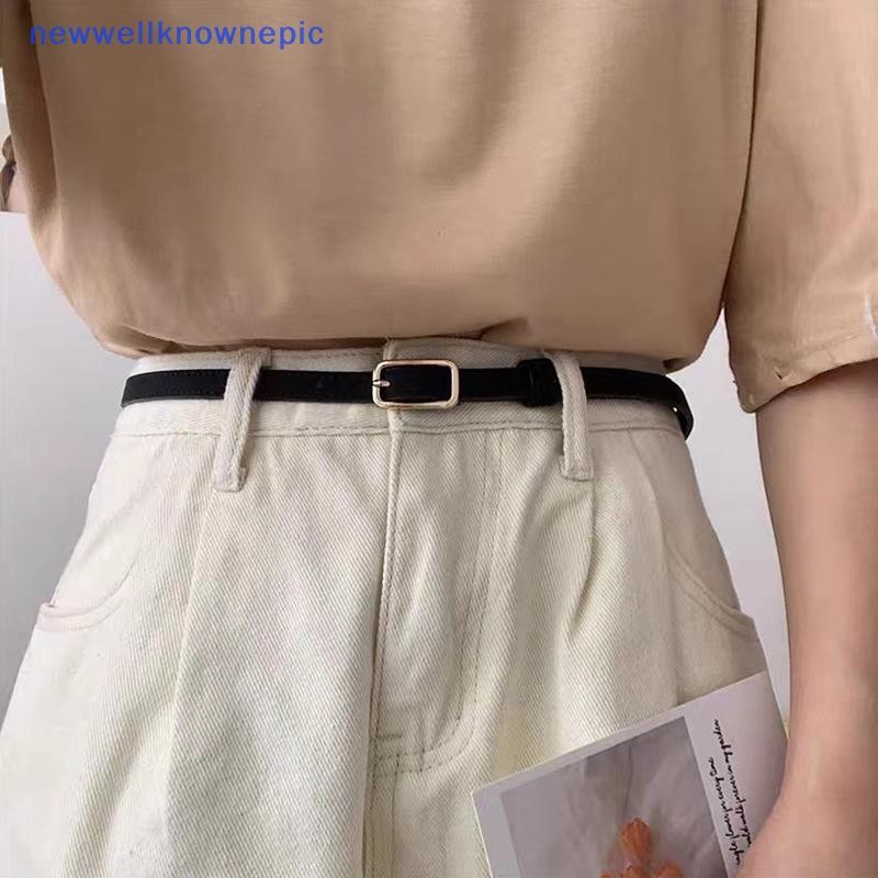 Newwellknownepic Retro French PU เข็มขัดหนังผู้หญิง Unisex เข็มขัดหัว ...