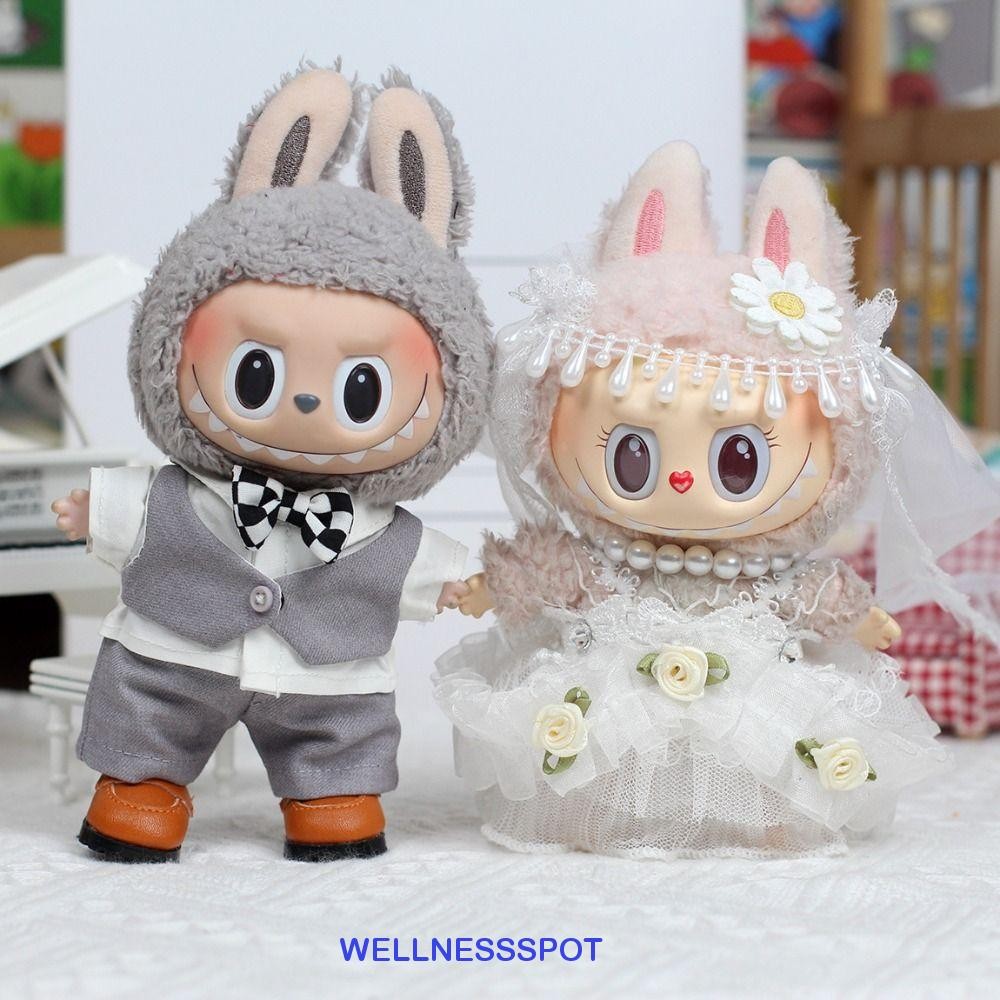 Wellnessspot 1 ชุดนั่ง Labubu ตุ๊กตาเสื้อผ้า, Dress Up ตุ๊กตาเสื้อ Labubu Time ผ้า, ชุดแต่งงาน ...