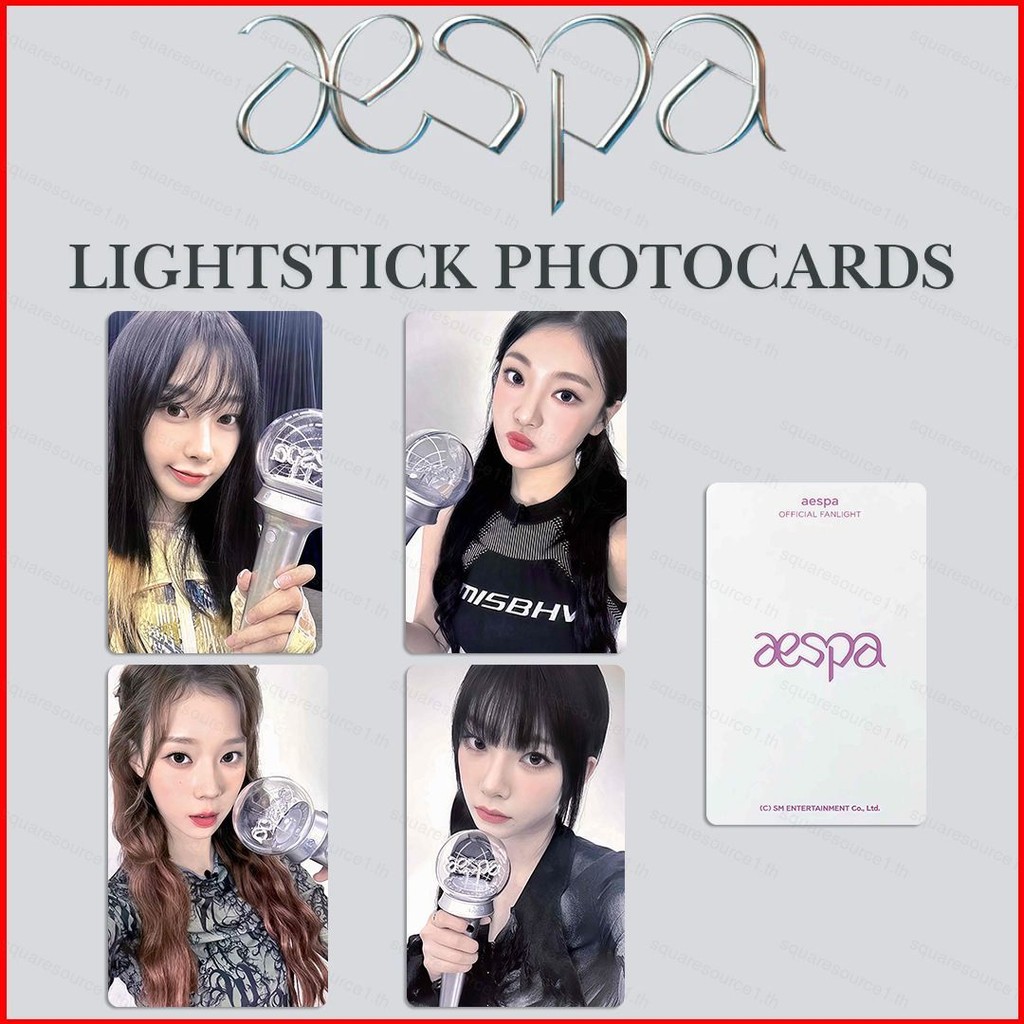 SQ1 4 ชิ้น/เซ็ต AESPA KARINA Lightstick Photocards โปสการ์ดคอลเลกชันฤดู ...