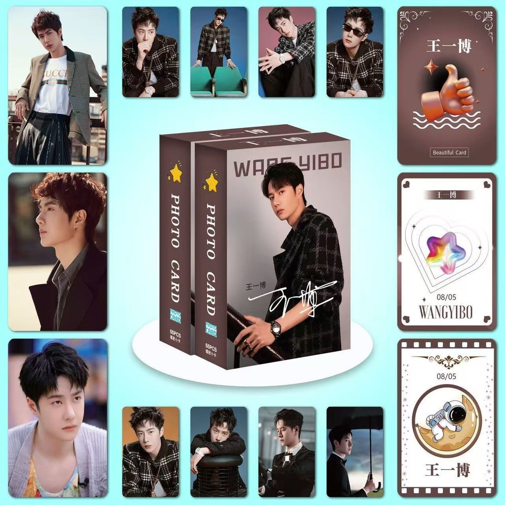 50-55pcs ละครจีน Actor Wang YiBo โฮโลแกรม Lomo การ์ด Jerry Tian Jiarui ...