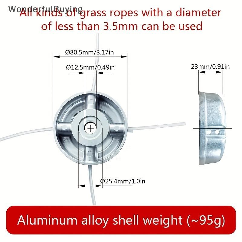 WBTH Universal อลูมิเนียมเครื่องตัดหญ้าหัวไนลอนเหล็กสนามหญ้าสายเครื่อง ...