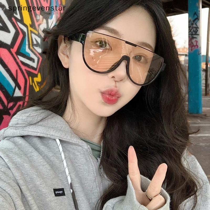 Springevenstar Vintage Semi-รอบแว่นตากันแดดผู้หญิงแฟชั่น Monoblock กลางแจ้ง Goggle Shades Ins ...