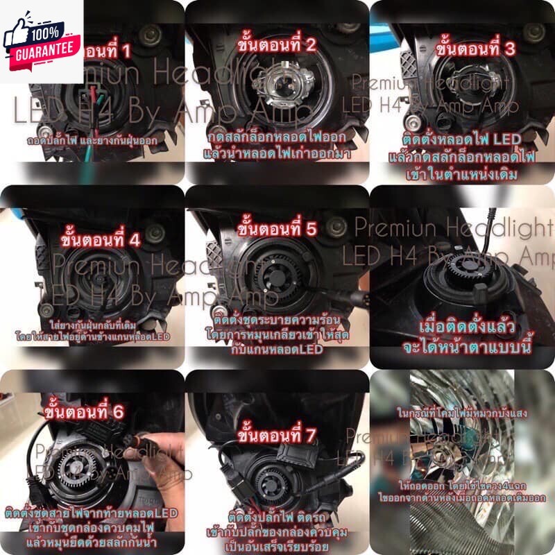 genuine รุ่นใหม่20241คู่ หลอดไฟหน้าLedมินิโปรเจคเตอร์ รุ่นY13 Y11 Y8 Y7 Y6 ขั้ว H4 RHD ไฟหน้าLED ...