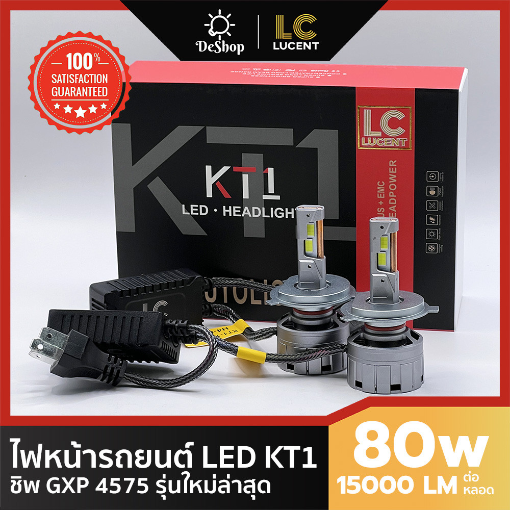 ไฟหน้า รถยนต์ LED CANBUS KT1 ชิพ GXP 4575 80W 15000LM H1 H4 H7 H11 HB3 ...