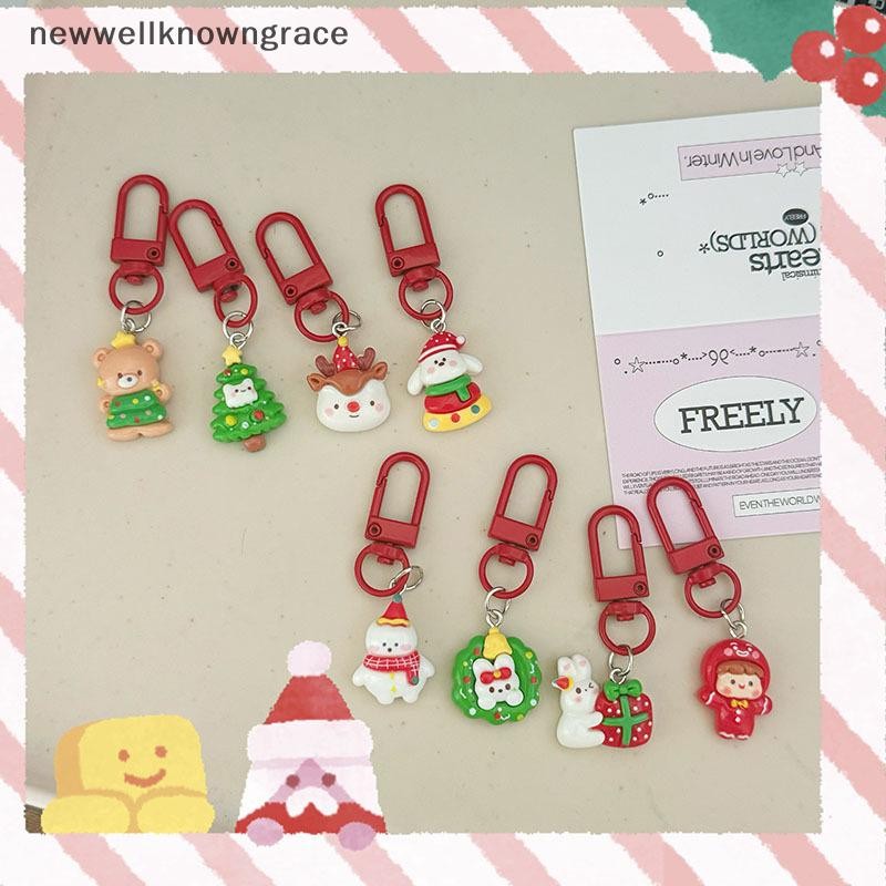 Nwth น่ารักแฟชั่นคริสต์มาสพวงกุญแจการ์ตูน Santa Claus Elk Snowman Key ...