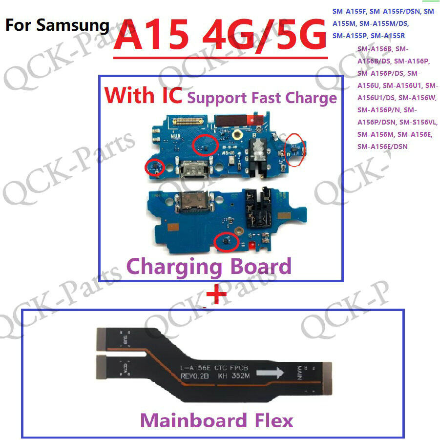 พร้อมเครื่องชาร์จ IC แท่นชาร์จสําหรับ Samsung A15 4G 5G A156E/B A155F ...