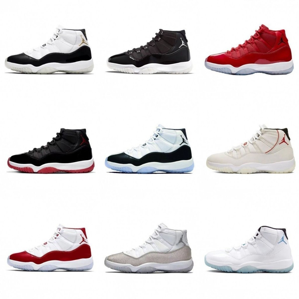 รองเท้าบาสเก็ตบอล AJ11 สีดำและขาว Kangkou Qiao 11 Big Devil แผ่นคาร์บอน สีเทาเท่ ใช้งานได้หลาก ...