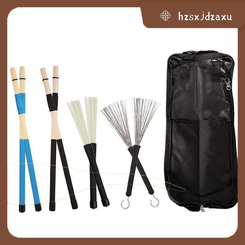 hzsxjdzaxuDrum Rods Brushes Retractable Drum Wire Brushes Drumbrush Set ...