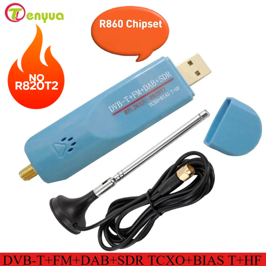 Digital USB 2.0 RTL SDR TCXO RTL2832U + R860 DAB FM DVBT ทีวีจูนเนอร์ ...