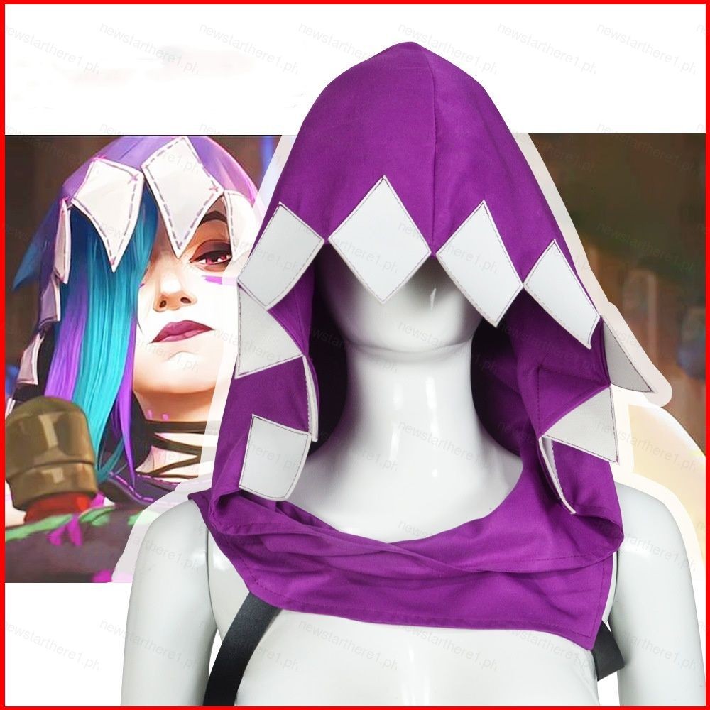 Jason Arcane League of Legends 2 Jinx หมวกคลุมแหลมสีม่วงคอสเพลย์หมวก ...