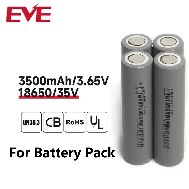 Original EVE 35V INR 18650 Battery 3500mAh 3.65V Cylindrical Cell ...