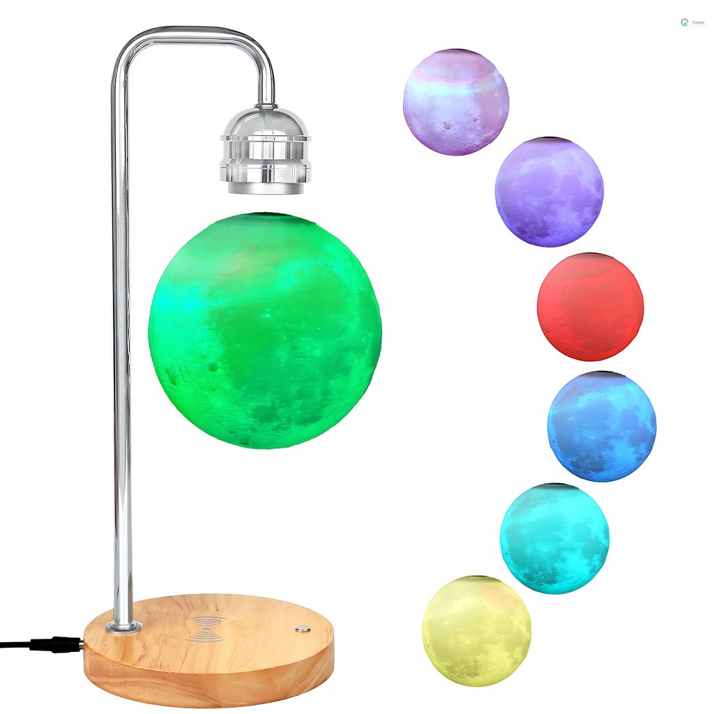 5.5in Magnetic Levitation Moon โคมไฟ 2-in-1 สีสัน LED Night Light พร้อม ...