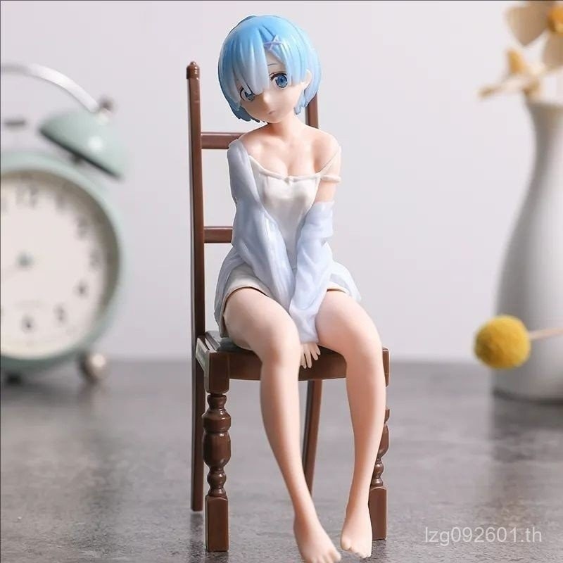 [สวนลับ] เก้าอี้น่ารัก ชุดนอนผมสีน้ำเงิน เรม Re0 ของตกแต่งรถยนต์ เก้าอี้นั่งจากเริ่มต้น ฟิกเกอร์ ...