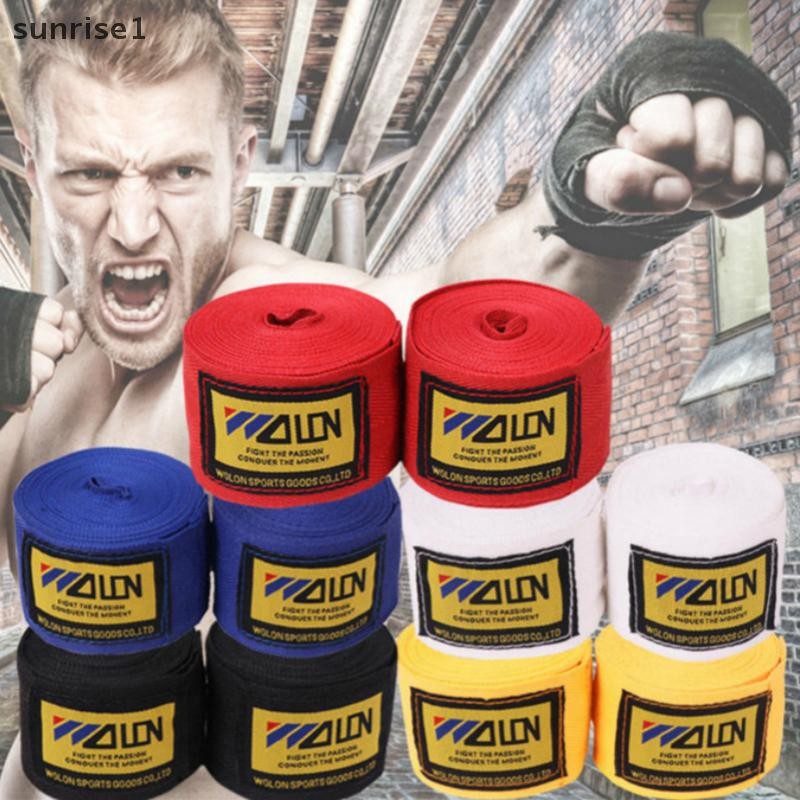 [ใหม่] 2 ม้วน/ชุดผ้าฝ้ายมวยสายรัดกีฬา Sanda Kick Boxing MMA ถุงมือมือ ...