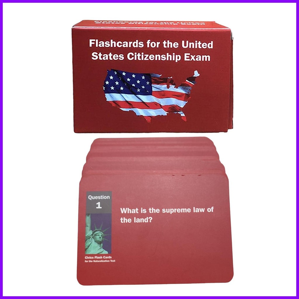 Us Citizenship Flash Cards แฟลชการ์ดแบบพกพา Uscis คําถามและคําตอบ ...