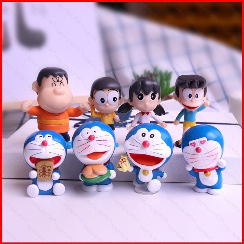 Sqt 8 ชิ้น Doraemon Action Figure Big G Shizuka Minamoto ตุ๊กตาของเล่น ...