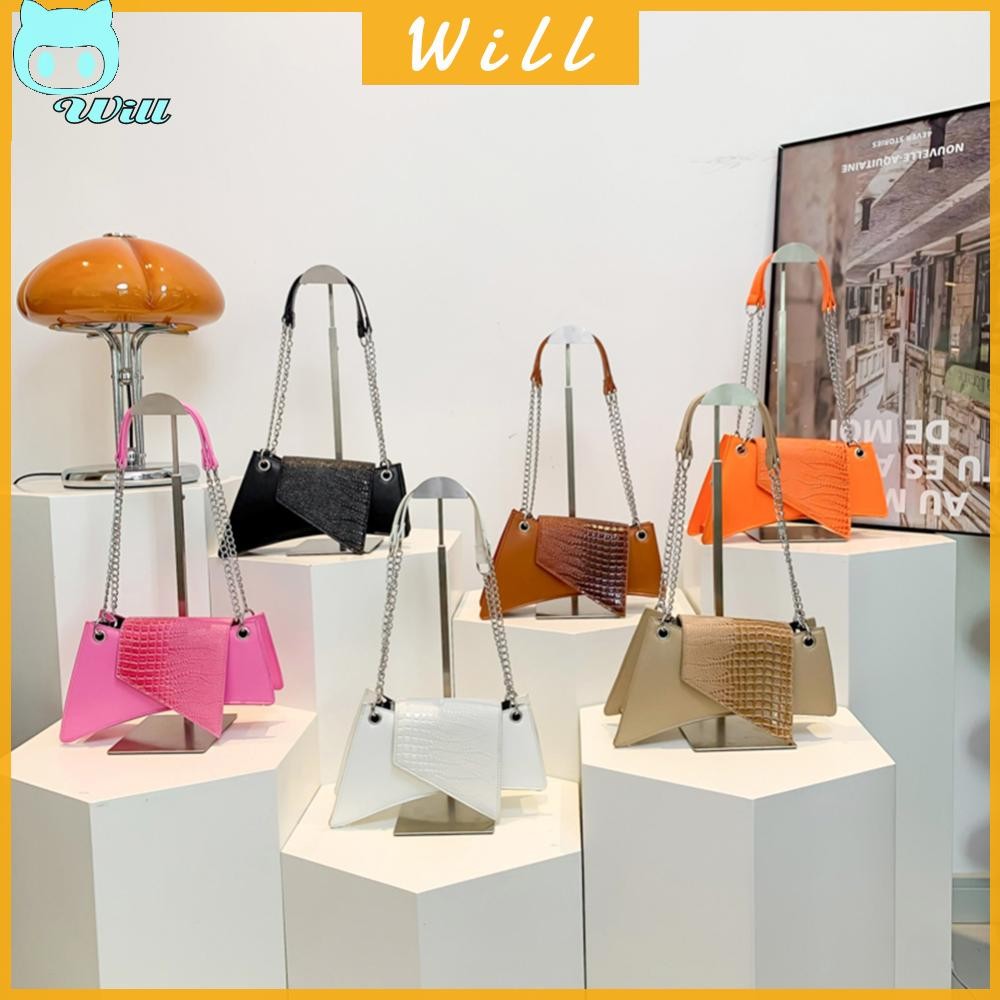 ผู้หญิง PU Chain Crossbody จระเข้เนื้อรูปพิเศษหญิง Commute Bag | Shopee ...