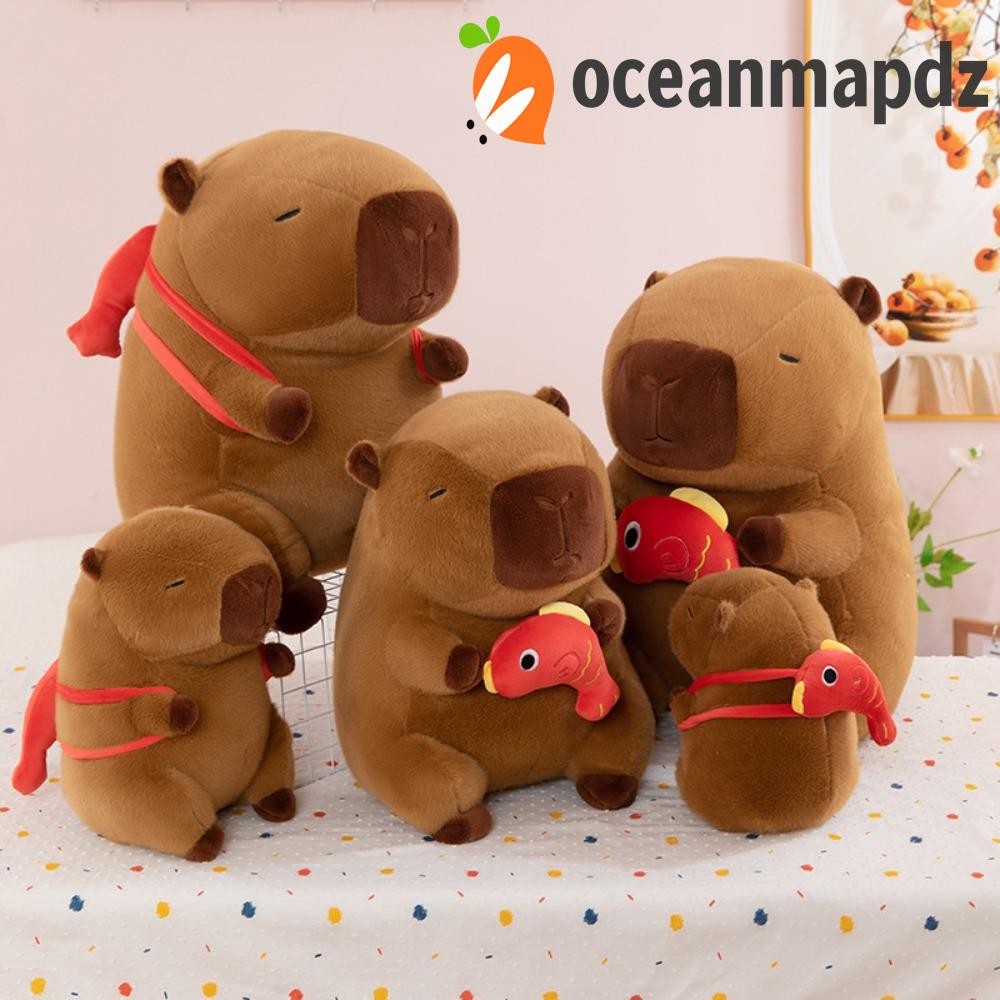Oceanmapdz ตุ๊กตา Capybara, ผ้าฝ้าย PP นุ่มจําลอง Capybara ของเล่น, น่ารัก Koi ปลาตุ๊กตาสัตว์ยัด ...