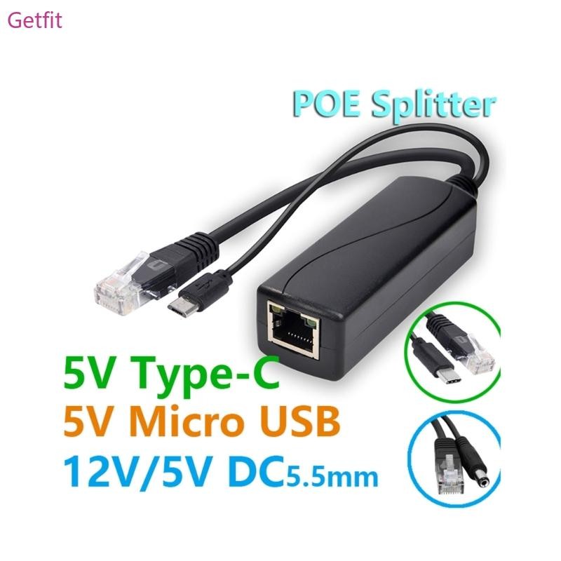 GETF POE Splitter 48V ถึง 5V MicroUSB Type C Power Over Ethernet ...