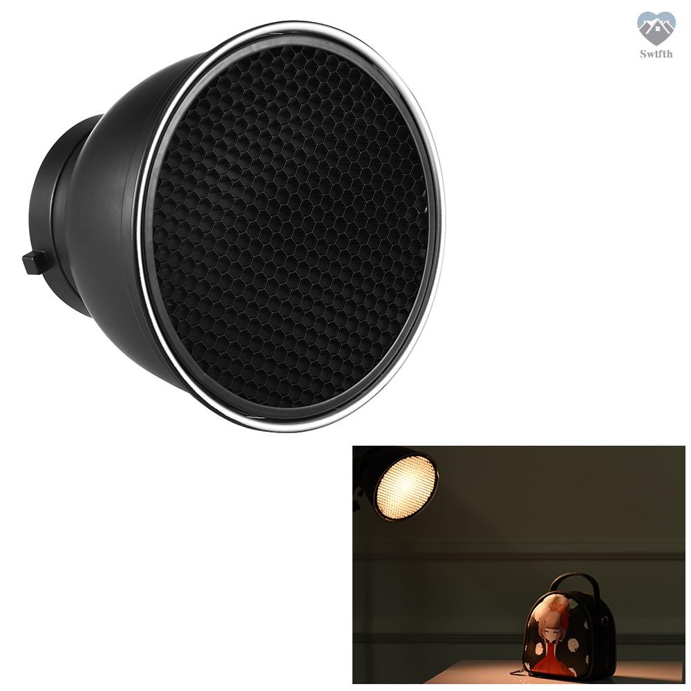 Andoer 7 นิ้วมาตรฐาน Reflector Diffuser โคมไฟจานสี 60° ตารางรังผึ้งสําหรับ Bowens Mount Studio ...