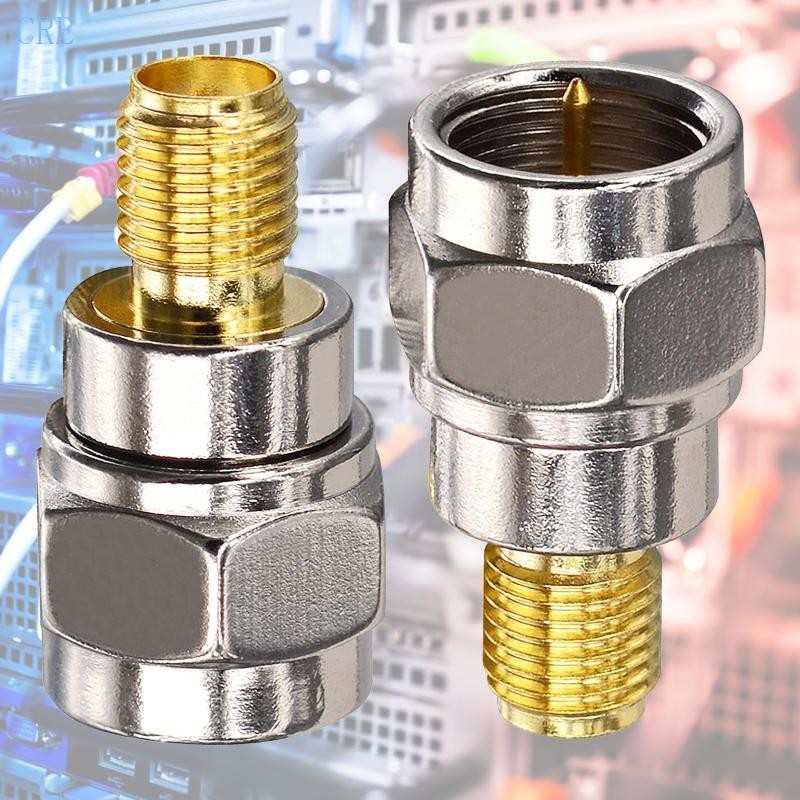 CRE F ชายกับ SMA หญิงปลั๊ก F ถึง SMA Connector Socket ทองเหลืองชุบทอง ...
