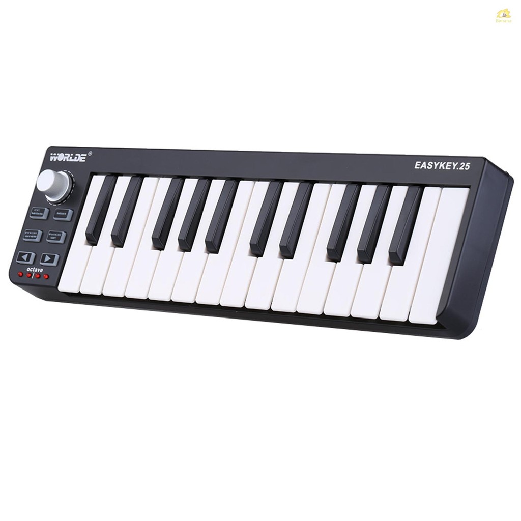 WORLDE Easykey.25 คีย์บอร์ดแบบพกพา Mini 25 คีย์ USB MIDI Controller ...