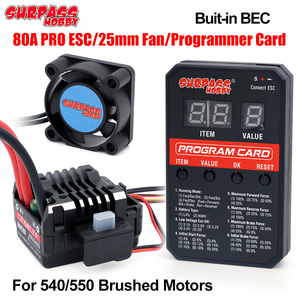 Surpass HOBBY ใหม่ 80A Pro V2 แปรง ESC Buit-in BEC 6.0 V/7.4 V/8.4 V ...