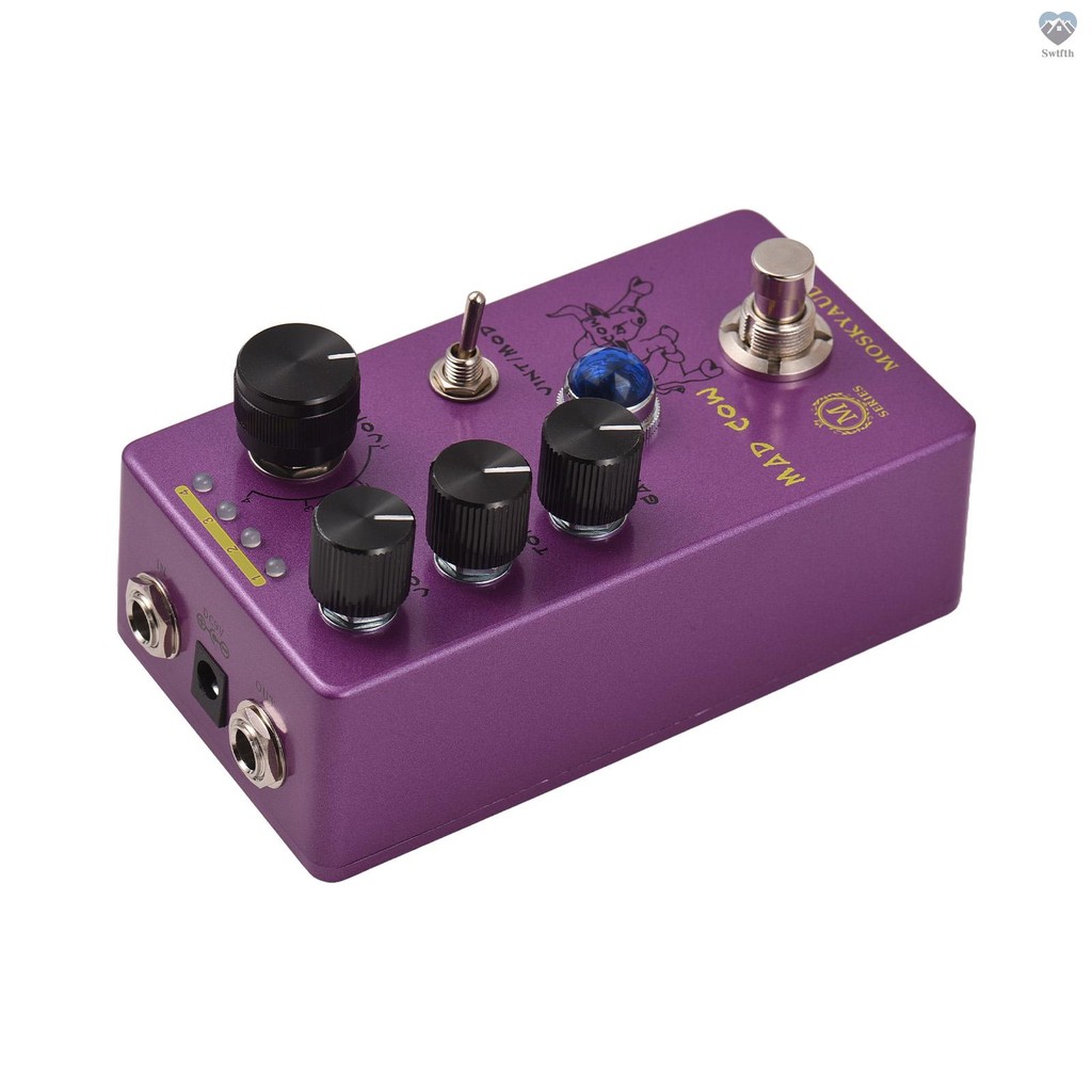 MOSKYAUDIO MAD COW กีตาร์ Distortion Effects เหยียบ GAIN/VOL/TONE/VINT/MOD/4-Mode Knob DC 9V 6. ...