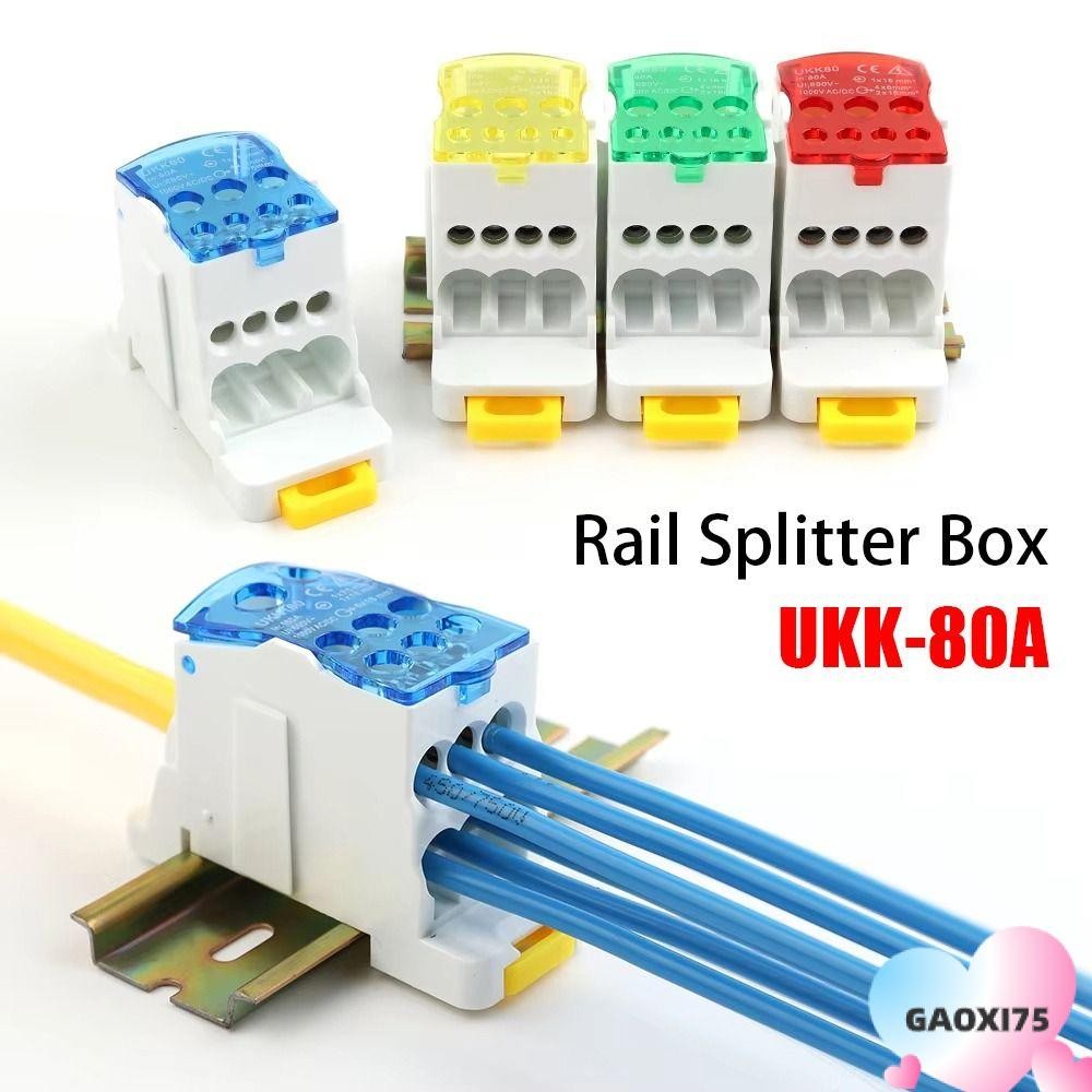 GAOXI75 1 ชิ้นสายไฟ,High-Current One ในหลายออก UKK-80A Splitter Box, Rail Single-Stage Junction ...