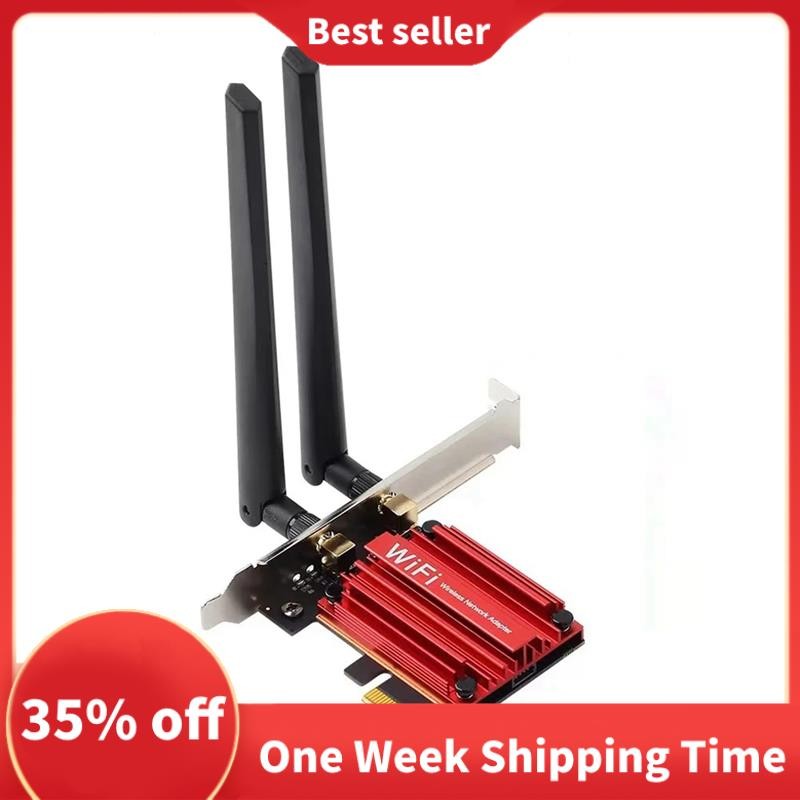 1 PCS Wifi 7 Pcie อะแดปเตอร์ไร้สายสีแดงและสีดํา Be200 Bluteooth 5.4 Tri Band 2.4G/5G/6Ghz ...