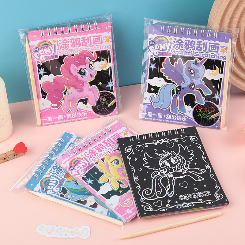 1pcs เด็ก DIY ระบายสี Scratch Book My Little Pony Scratch Drawing สนุก ...