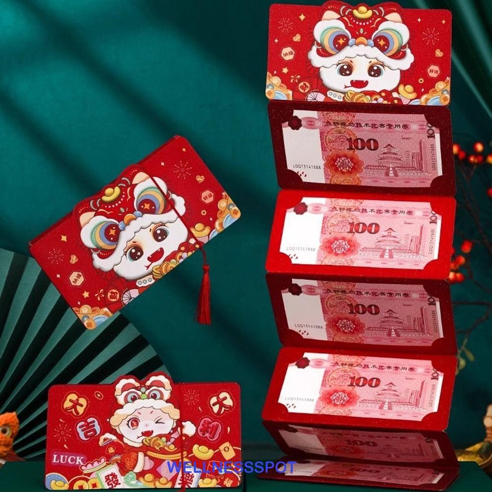 Wellnessspot 2025 ซองเงินปีใหม่, พรงูแบบดั้งเดิมปีพับซองจดหมายสีแดง, การ์ตูน Hongbao สไตล์จีนโชค ...
