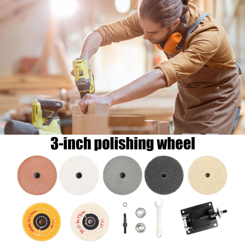 ล้อขัด 3 นิ้ว Buffing Wheel Arbor Hole Wool Felt Buffing Wheel ล้อขัด ...