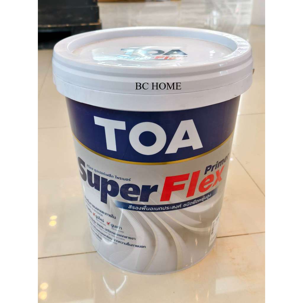 TOA Super Flex Primer 9L รองพื้นปูนใหม่และเก่า ทีโอเอ ซุปเปอร์เฟล็ก ถัง ...